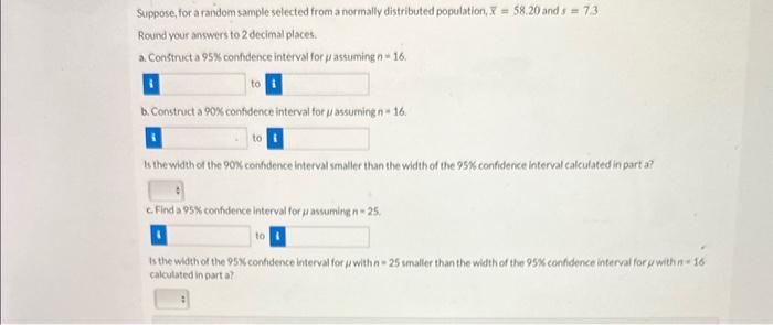 Solved Suppose For Arandom Sample Selected Froma Normally 