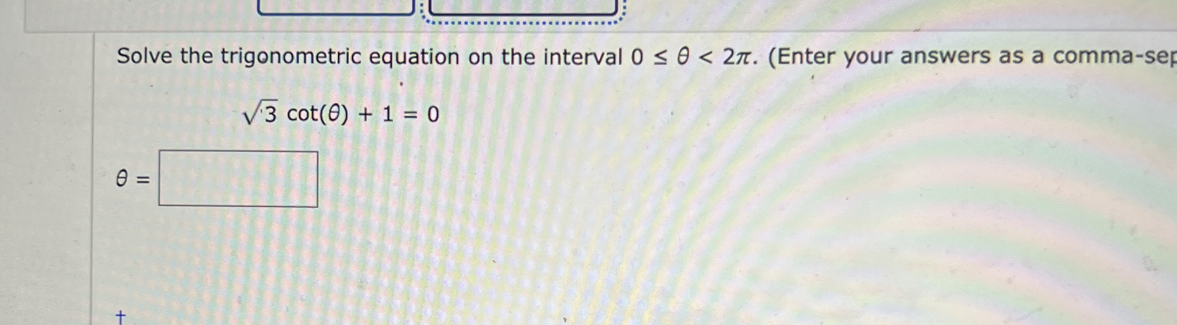 Solved Solve the trigonometric equation on the interval | Chegg.com