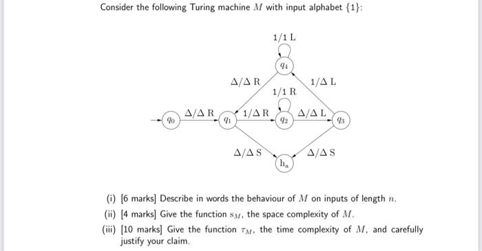 Solved Consider the following Turing machine M with input | Chegg.com