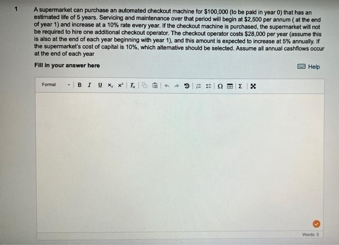 Solved 1 A supermarket can purchase an automated checkout | Chegg.com