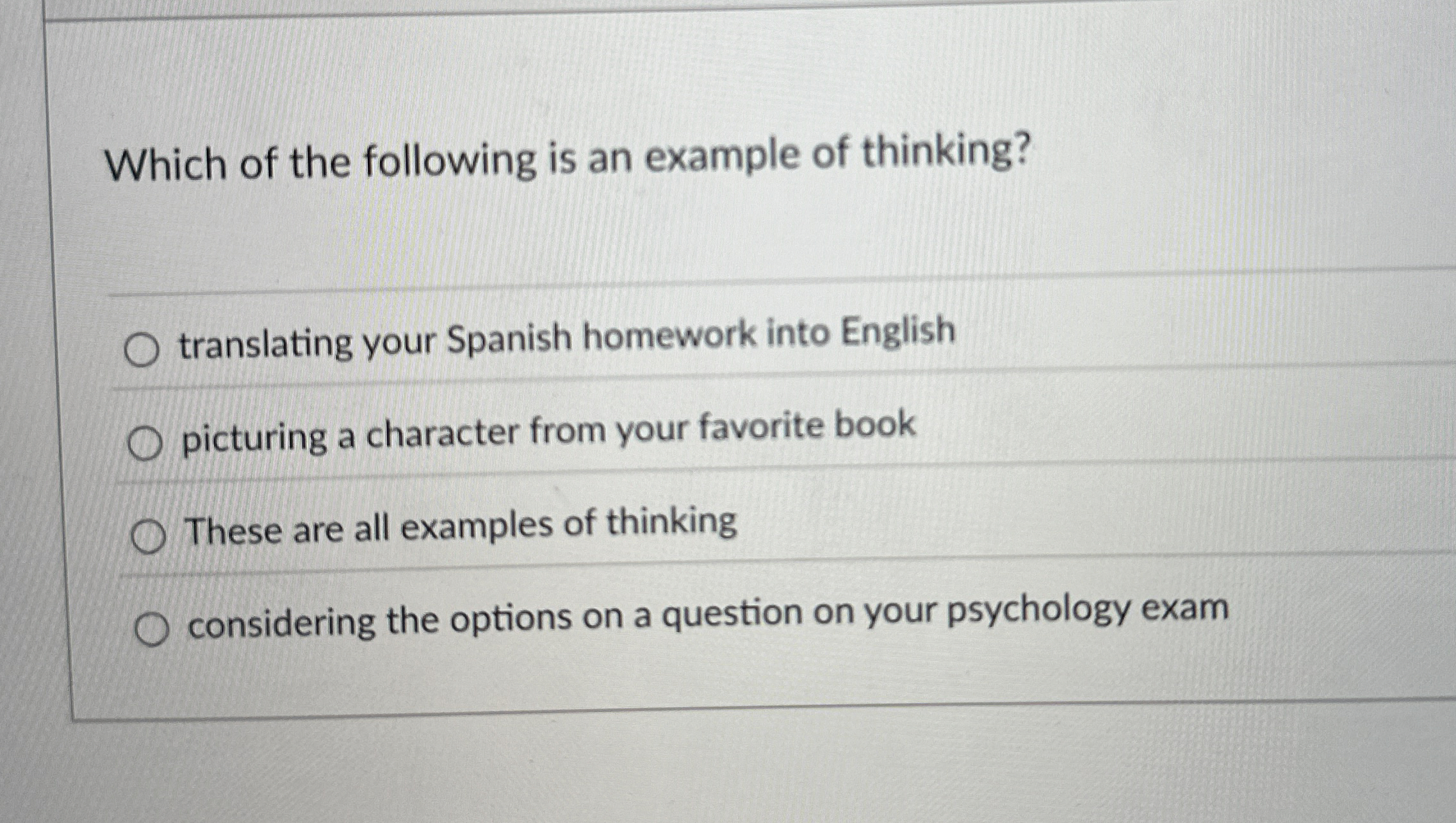 Solved Which of the following is an example of | Chegg.com