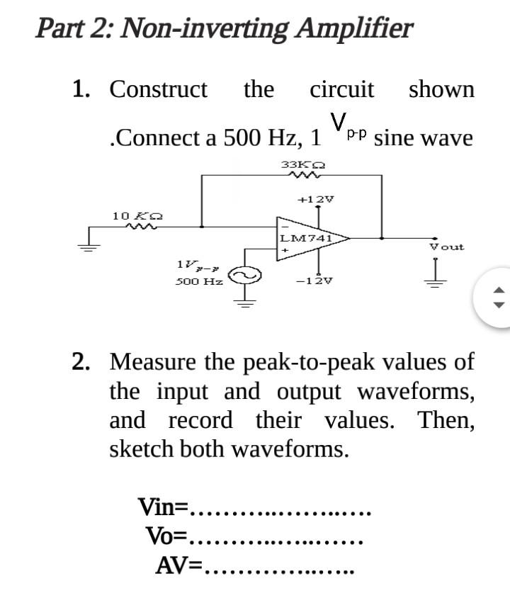 Solved 1. Construct the circuit shown Connect a V 500 Hz, 1 | Chegg.com