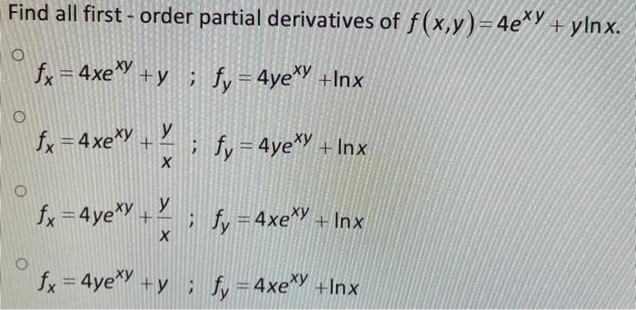 Solved nd all first - order partial derivatives of | Chegg.com