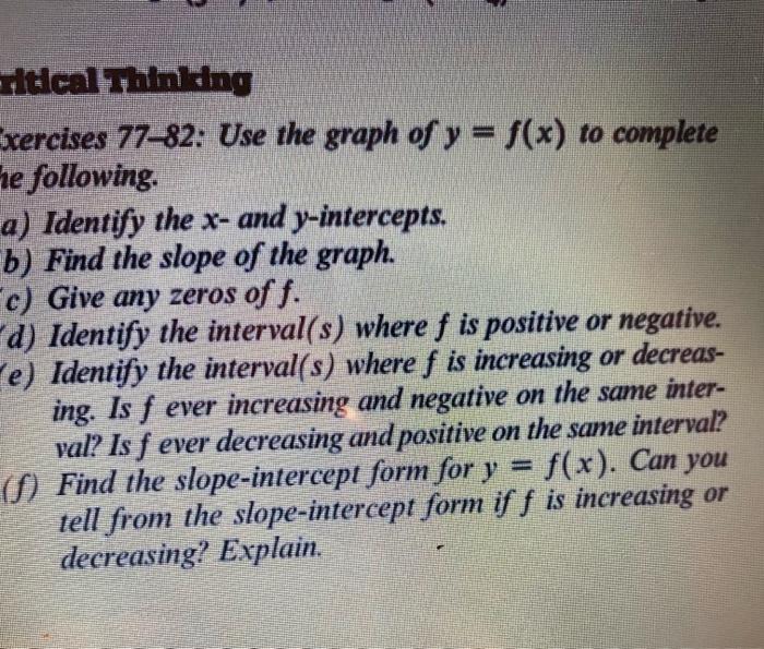 Solved Hitical Thinking xercises 77–82: Use the graph of y = | Chegg.com Solved Hitical Thinking xercises 77–82: Use the graph of y = | Chegg.com
