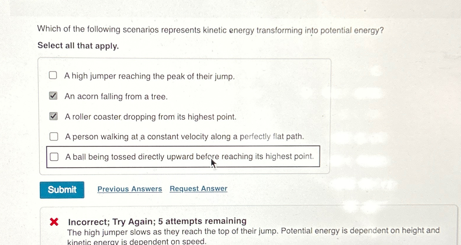 Solved Which of the following scenarios represents kinetic | Chegg.com