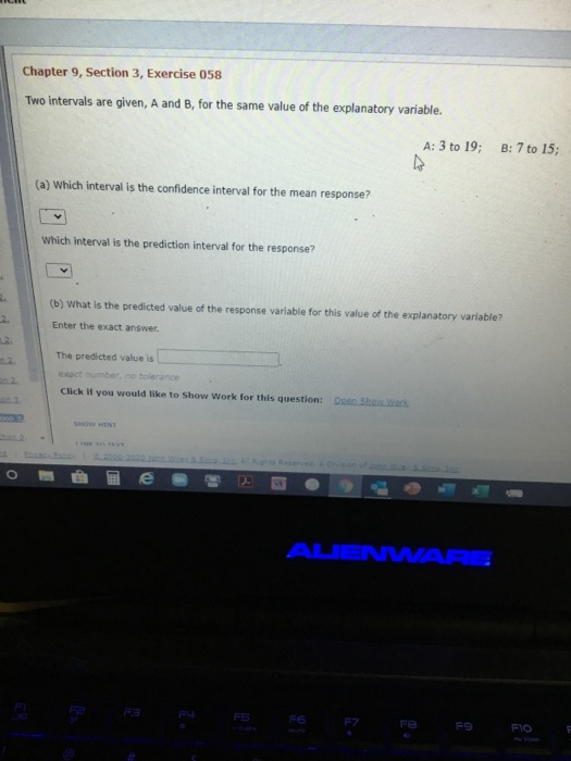 Solved Chapter 9, Section 3, Exercise 058 Two intervals are | Chegg.com