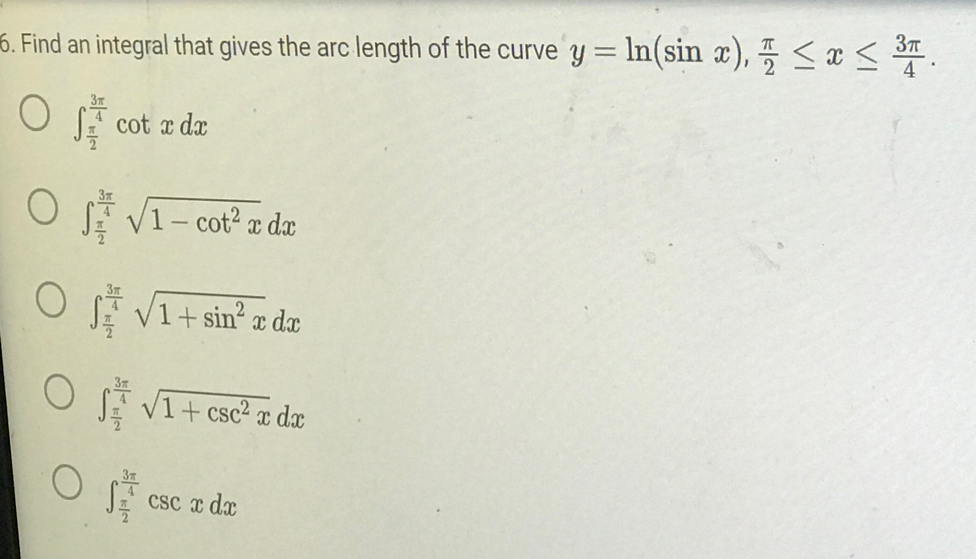 Solved Find an integral that gives the arc length of the | Chegg.com