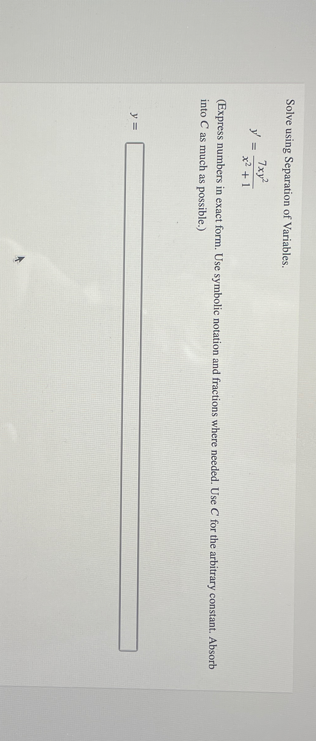 Solved Solve using Separation of | Chegg.com