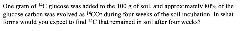 Solved One gram of ?14C ﻿glucose was added to the 100g ﻿of | Chegg.com