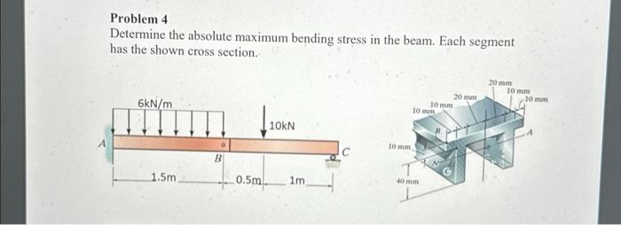 Solved Problem 4 Determine the absolute maximum bending | Chegg.com