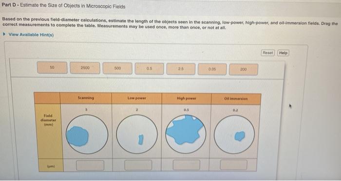 Solved Based on the previous field-diameter calculations, | Chegg.com