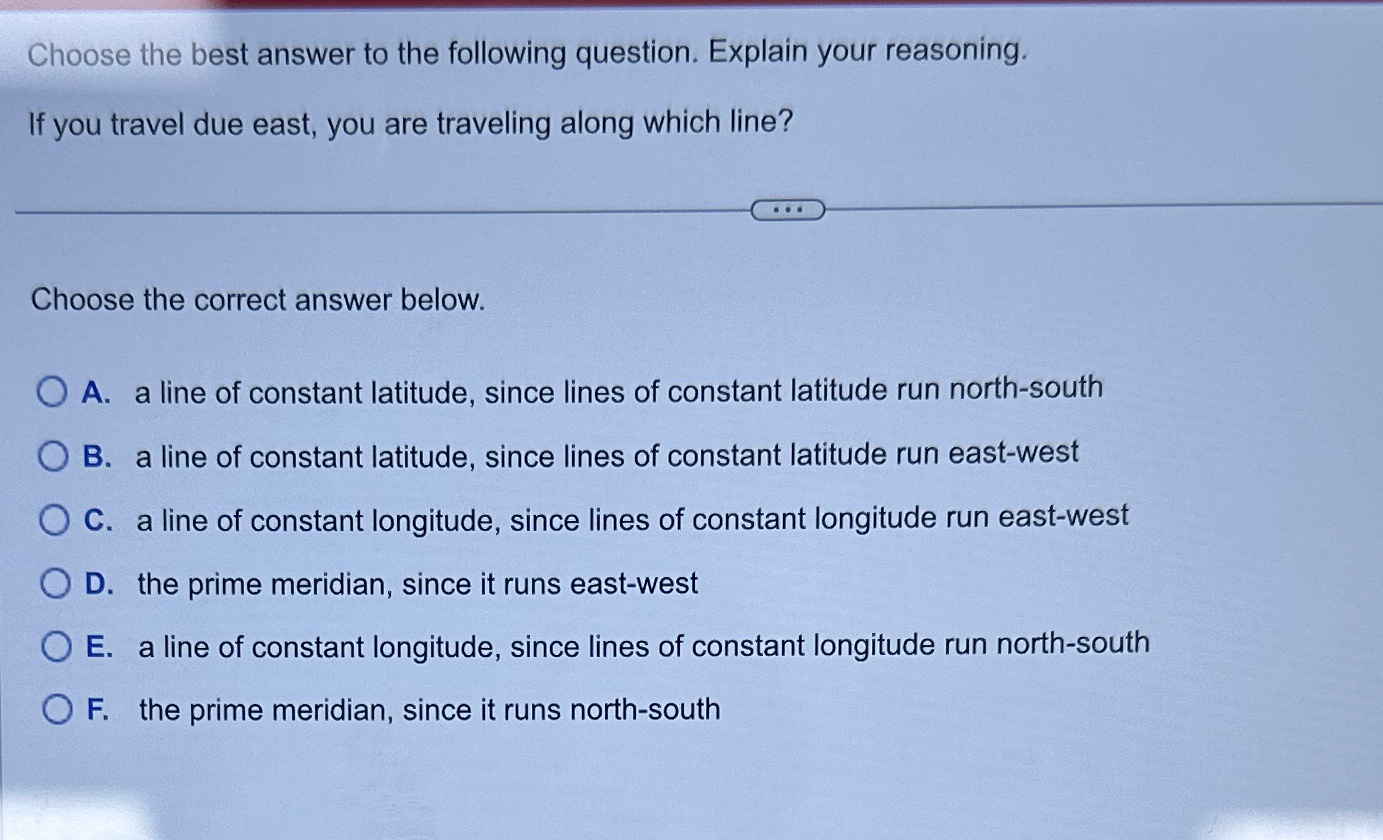 Solved Choose the best answer to the following question. | Chegg.com