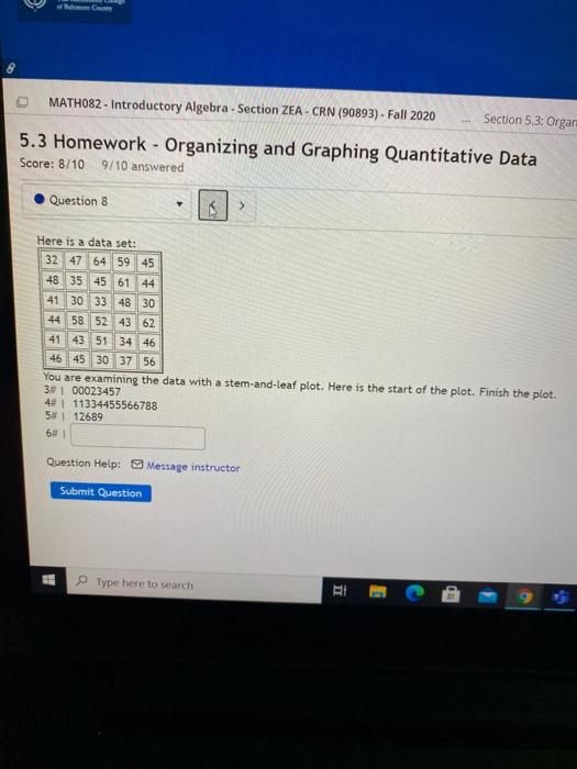 Solved MATH082 - Introductory Algebra - Section ZEA - CRN | Chegg.com