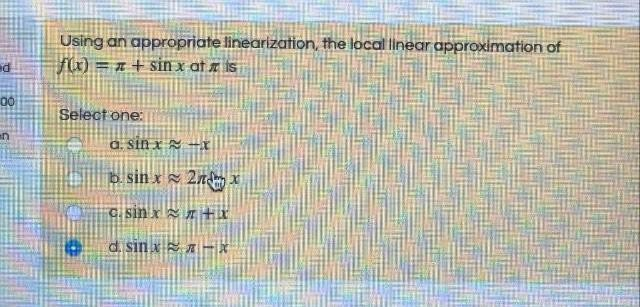 Solved Using an appropriate linearization, the local linear | Chegg.com