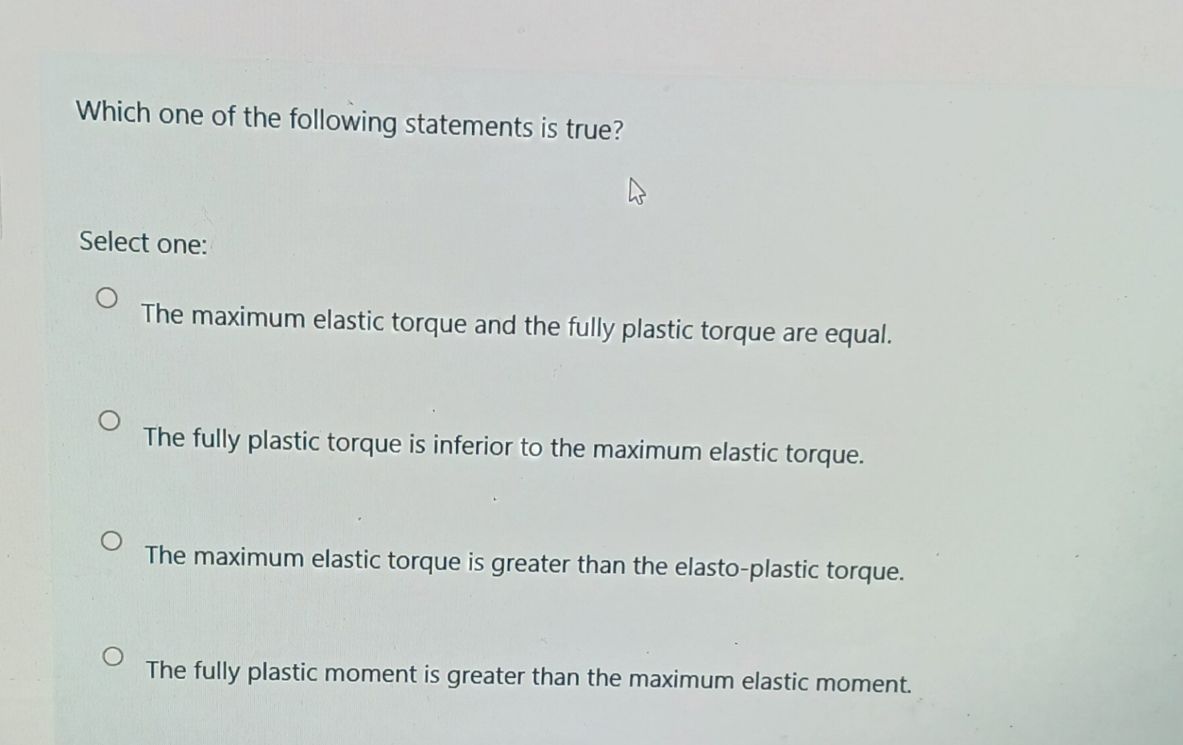 Solved Which one of the following statements is true?Select | Chegg.com