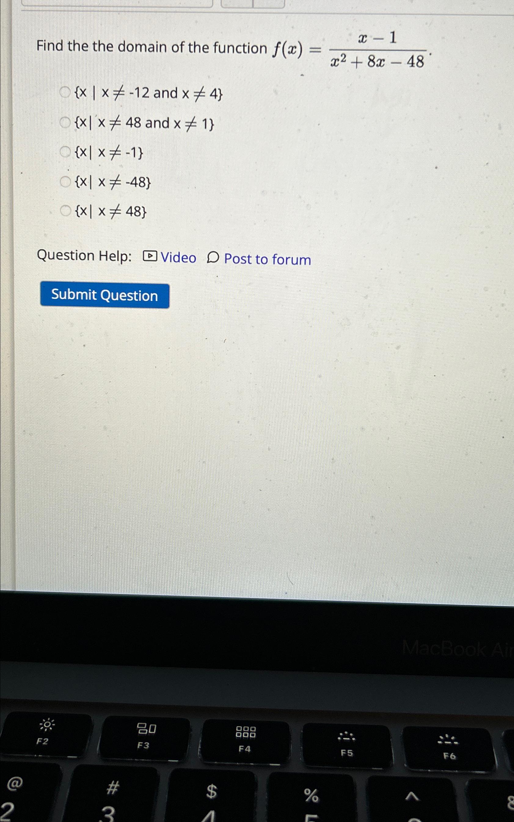 Solved Find the the domain of the function | Chegg.com