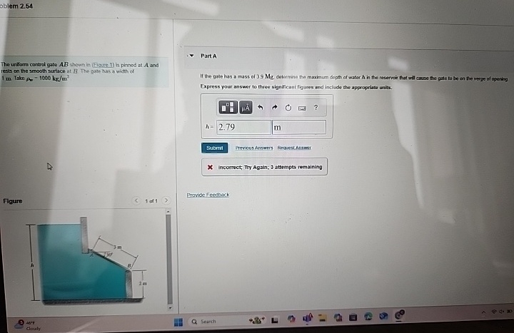 Solved oblem 2.54The uniform control gate AB ﻿shown in | Chegg.com