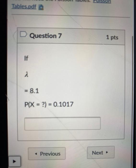 Solved You will need the Poisson Tables. Poisson Tables.pdf | Chegg.com Solved You will need the Poisson Tables. Poisson Tables.pdf | Chegg.com