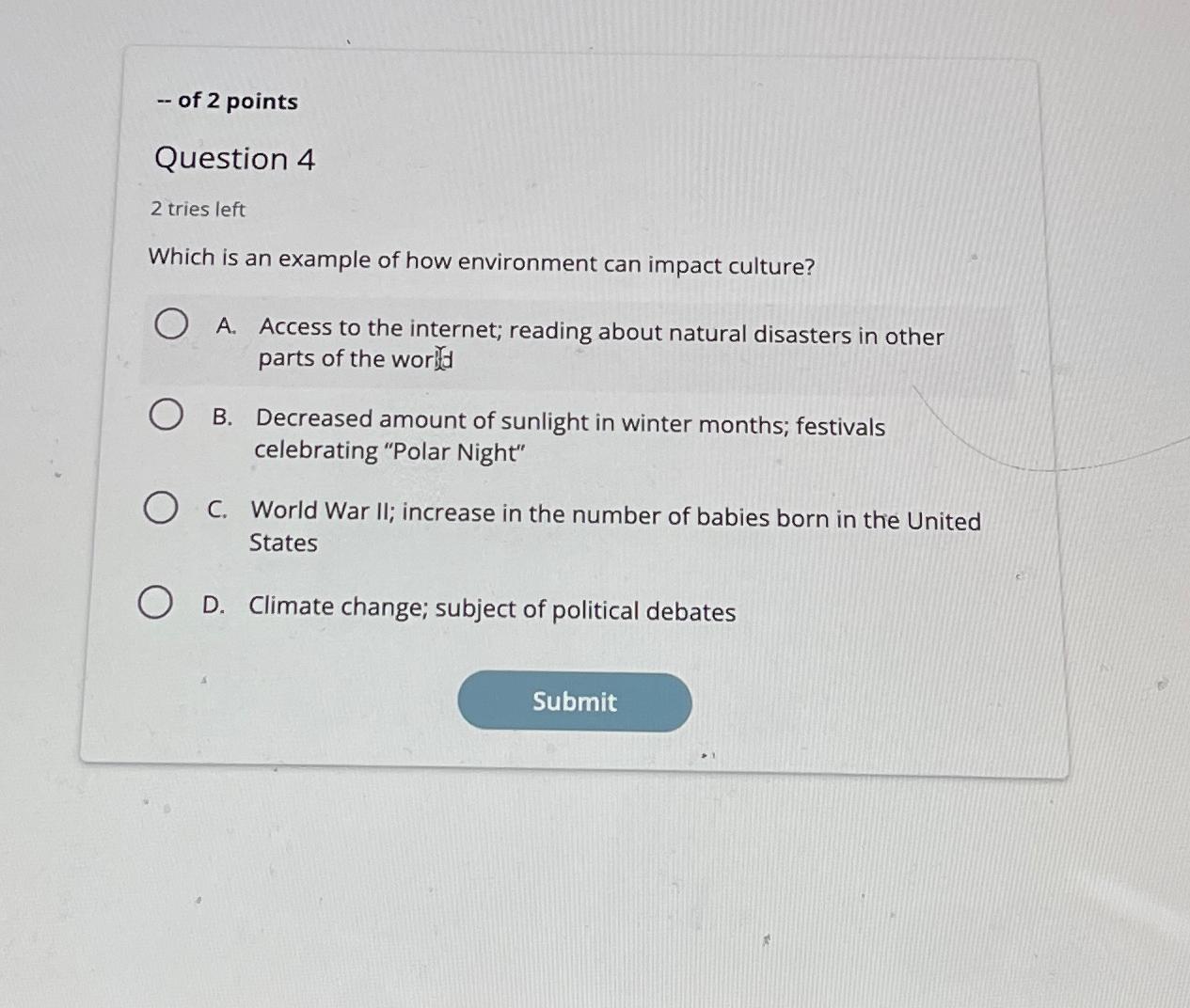 Solved of 2 ﻿pointsQuestion 42 ﻿tries leftWhich is an | Chegg.com