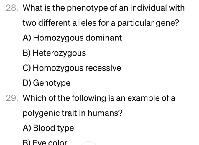 Solved What is the phenotype of an individual with two | Chegg.com