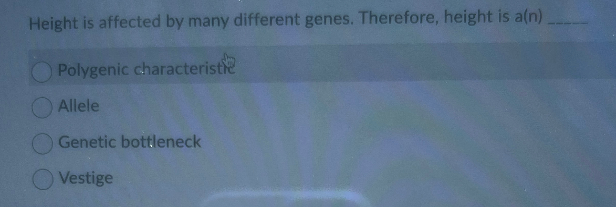 Solved Height is affected by many different genes. | Chegg.com