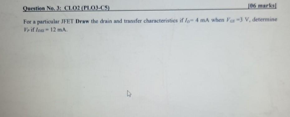 Solved Question No. 3: CLO2 (PLO3-C5) 106 marks For a | Chegg.com