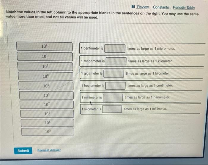 Solved thomplete each statement using the appropriate metric | Chegg.com