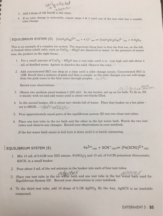 Solved Use le Chatelier's principle to explain the changes | Chegg.com