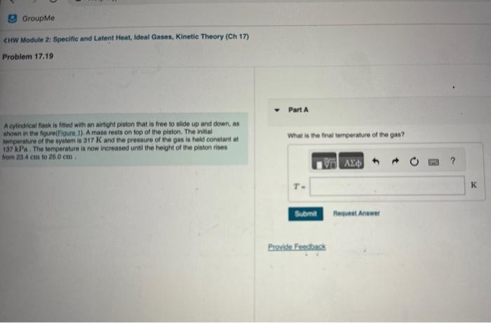 Solved CHW Module 2: Specific and Latent Heat, Ideal Gases, | Chegg.com