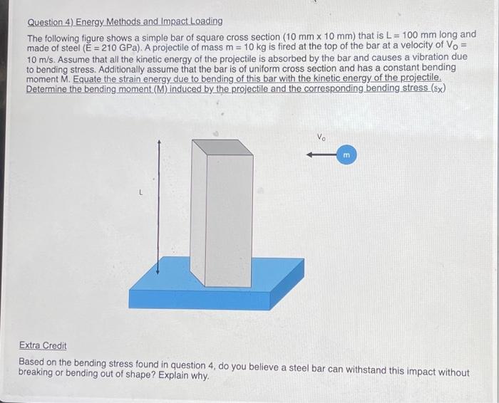 Solved Question 4) Energy Methods and Impact Loading The | Chegg.com