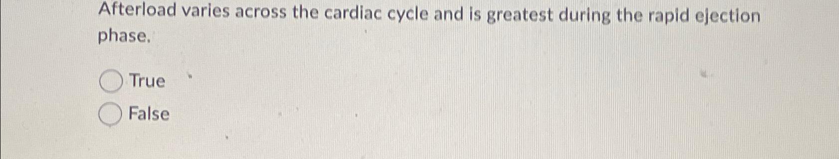 Solved Afterload varies across the cardiac cycle and is | Chegg.com