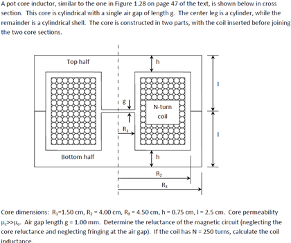 A pot core inductor, similar to the one in Figure | Chegg.com