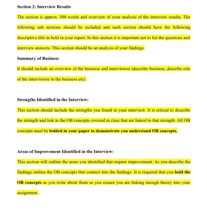 Solved Section 1: Executive Summary (approx. 200 worus) This | Chegg.com