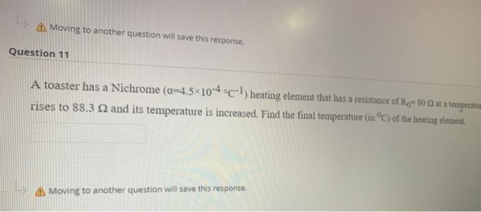 Solved A toaster has a Nichrome ( a= 4.5x10^-4 C^-1) heating | Chegg.com