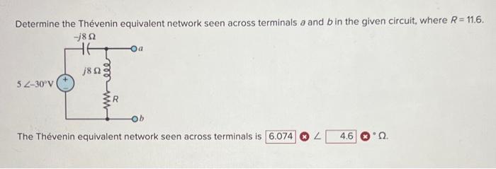 Solved Determine the Thévenin equivalent network seen across | Chegg.com