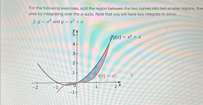 Solved For the following exercises, split the region between | Chegg.com