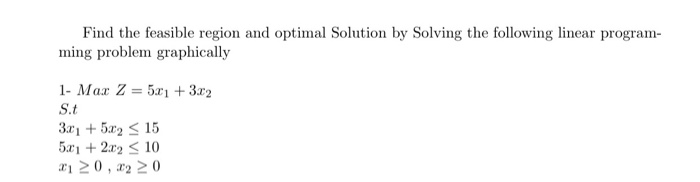 Solved Find the feasible region and optimal Solution by | Chegg.com