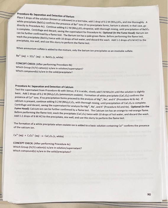 Solved Chemistry 200B Experiment 9: Qualitative Analysis Lab | Chegg.com