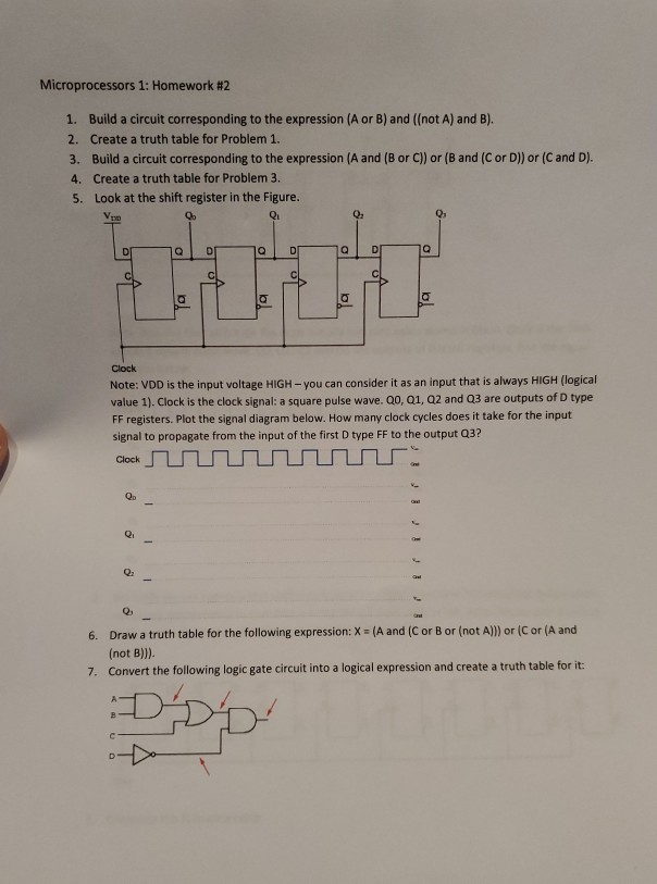 Solved Microprocessors 1: Homework #2 1. Build a circuit | Chegg.com