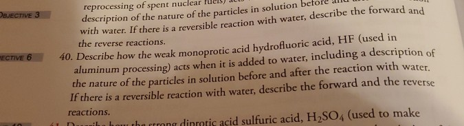 Solved OBJECTIVE 3 "ECTIVE 6 reprocessing of spent nuclear | Chegg.com