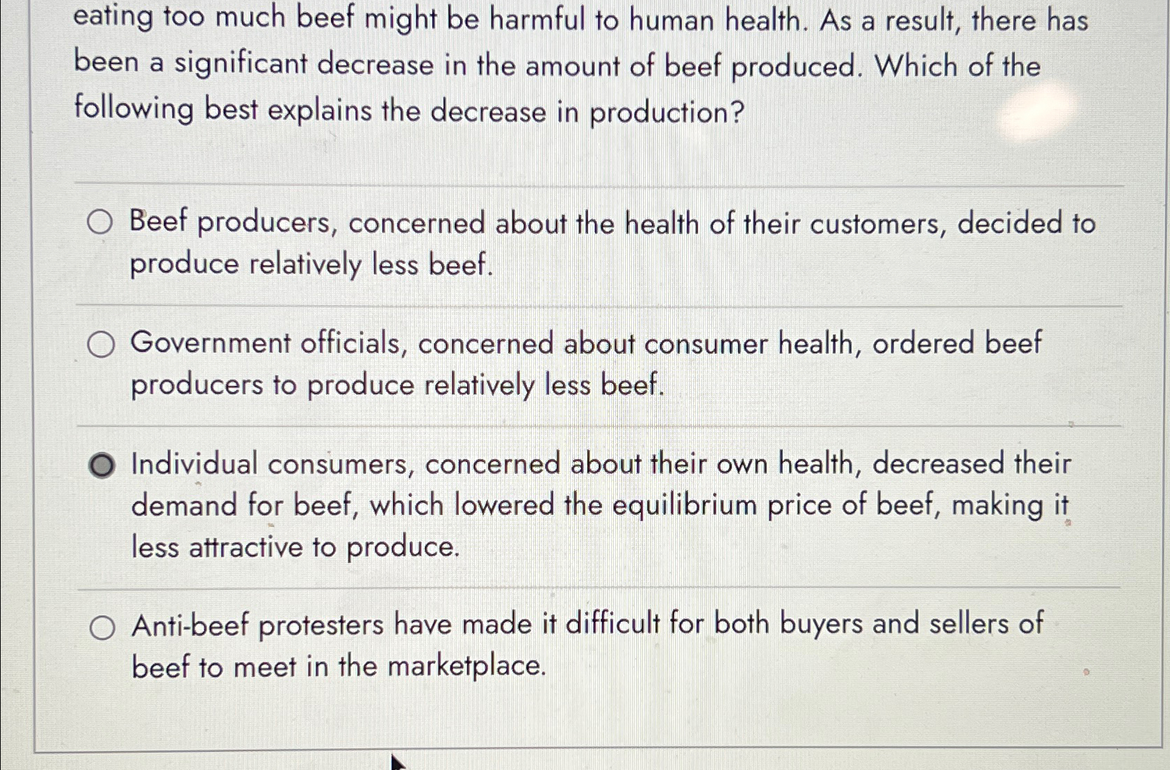 Solved eating too much beef might be harmful to human | Chegg.com