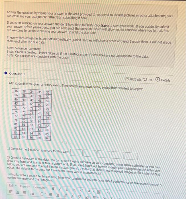 Solved Answer the question by typing your answer in the area | Chegg.com