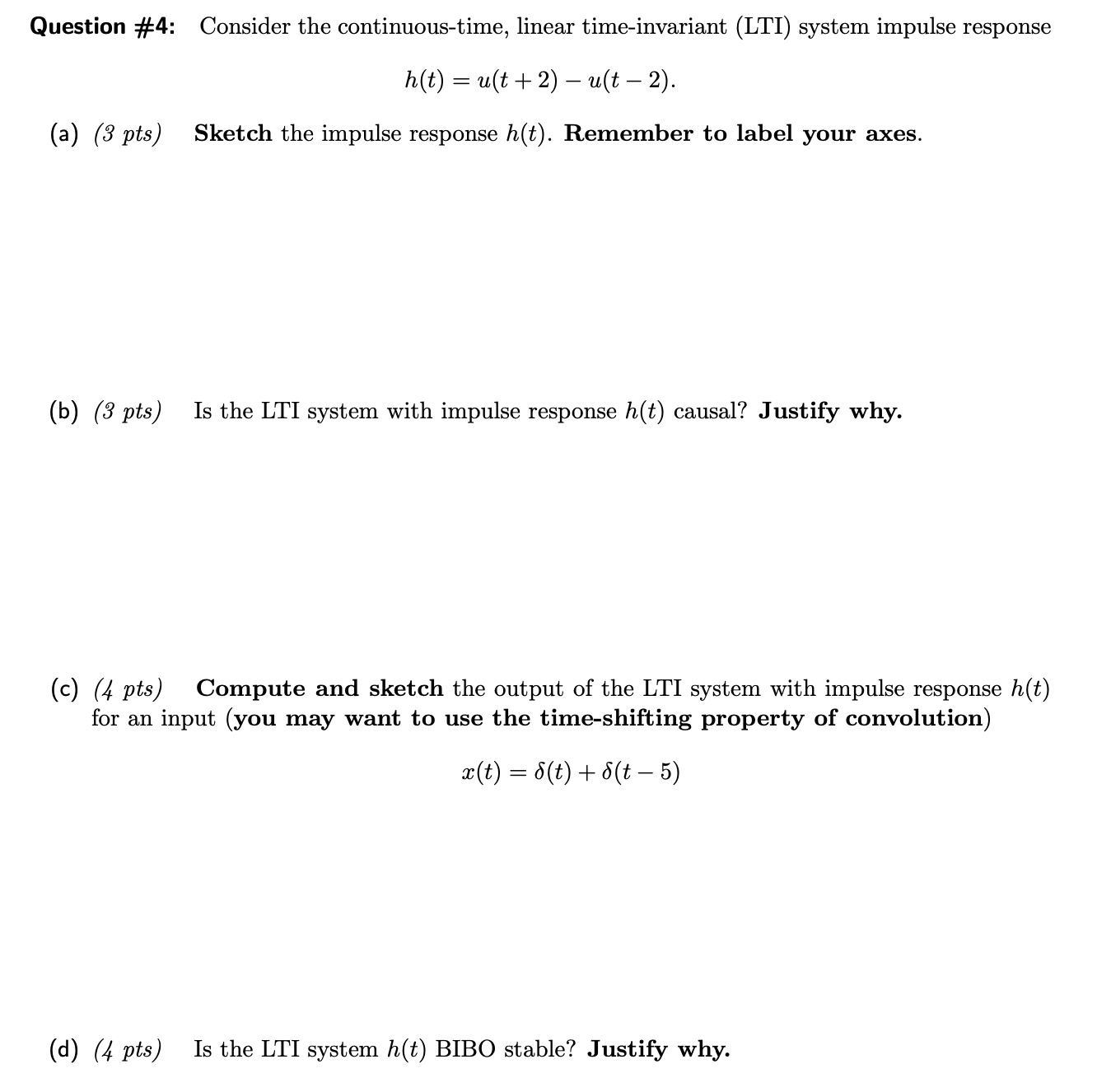 Solved Question 4 Consider The Continuous Time Linear 9971