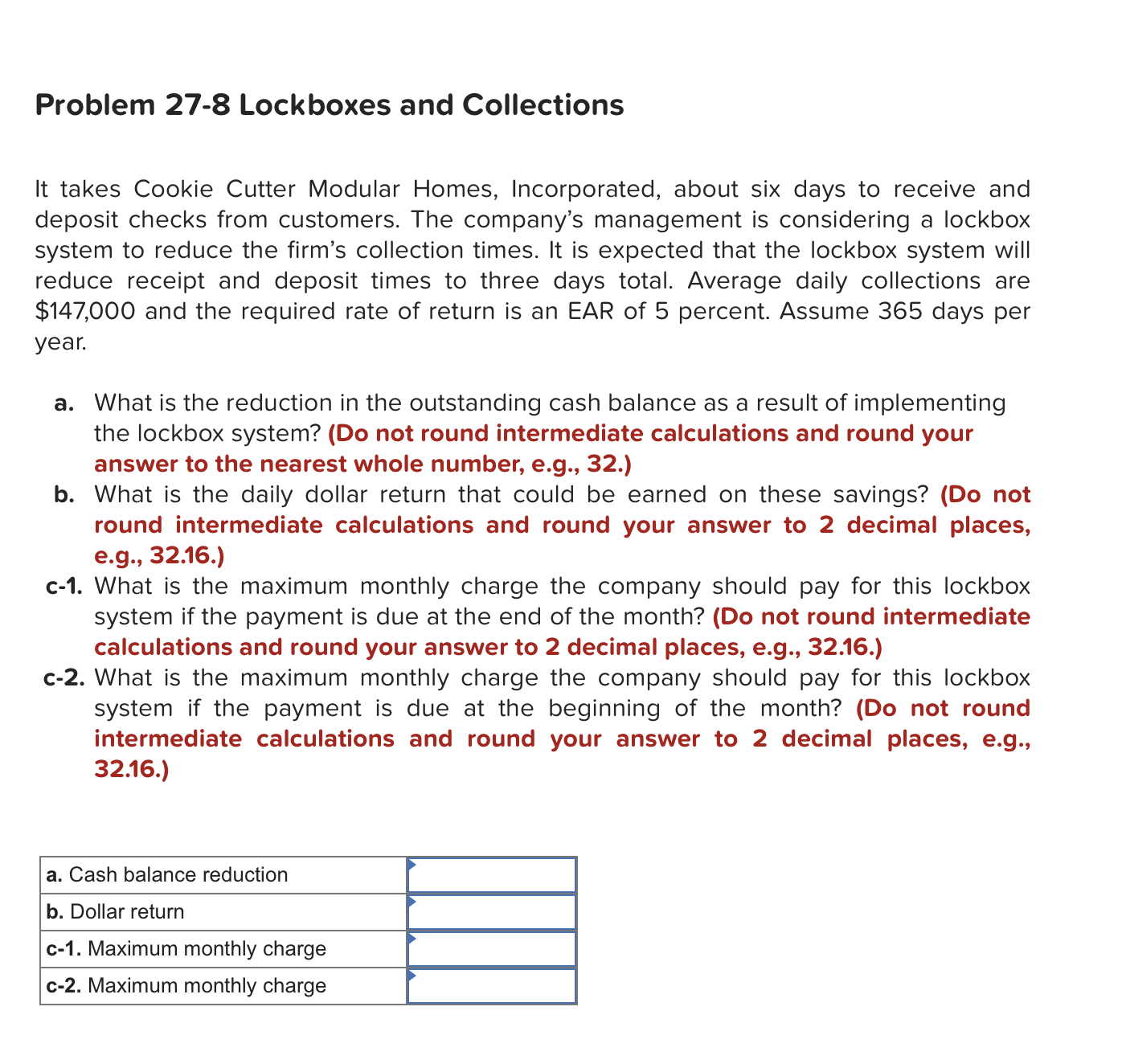 Solved Problem 27-8 ﻿Lockboxes and CollectionsIt takes | Chegg.com