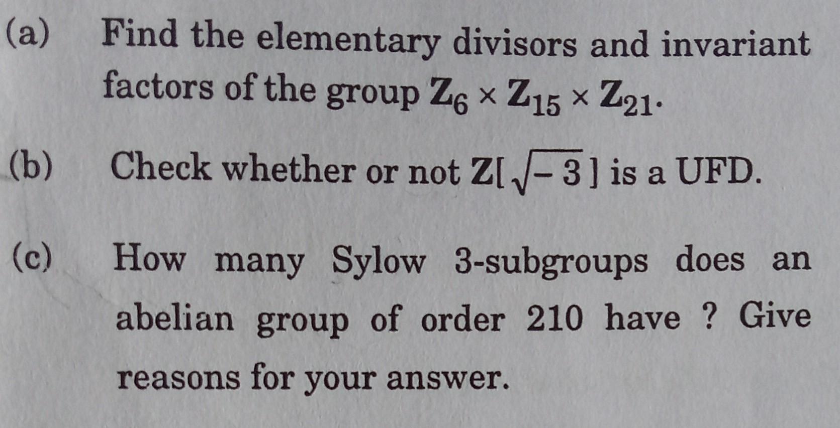 (a) Find the elementary divisors and invariant | Chegg.com