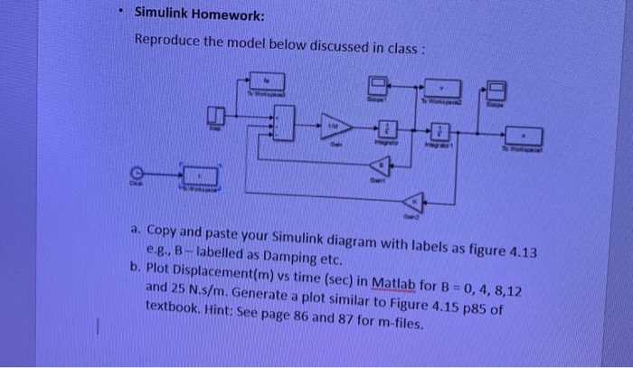 Simulink Homework: Reproduce the model below | Chegg.com