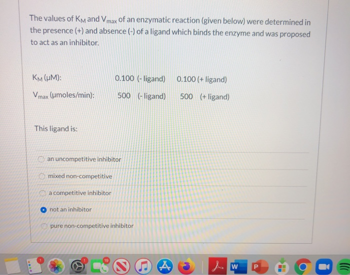 Solved The values of Km and Vmax of an enzymatic reaction | Chegg.com