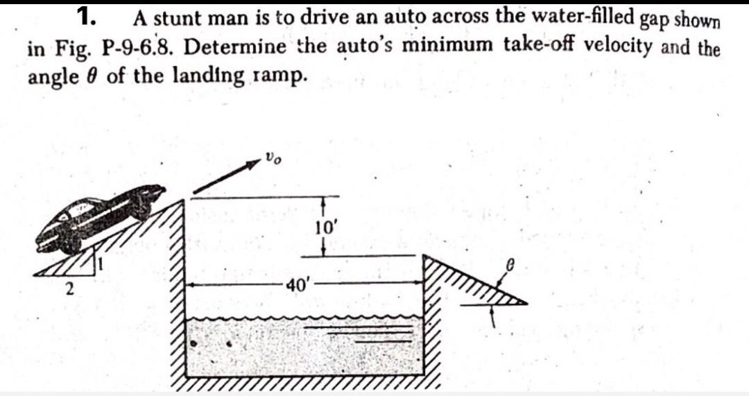 Solved A stunt man is to drive an auto across the | Chegg.com