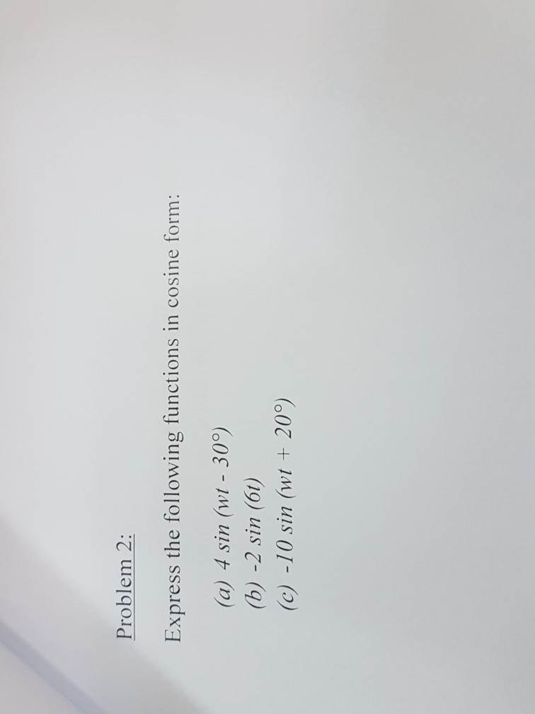 Solved Problem 2: Express the following functions in cosine | Chegg.com