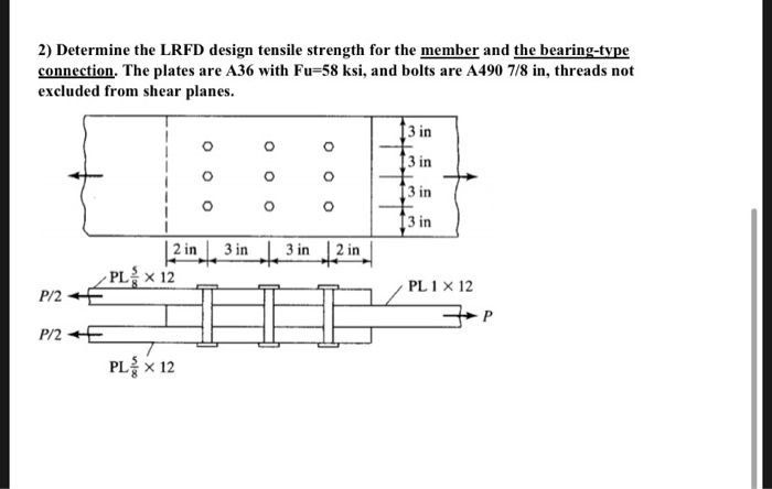 Solved 2) Determine the LRFD design tensile strength for the | Chegg.com
